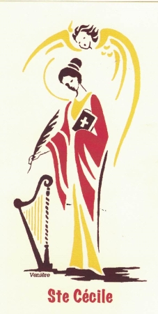 Carte Saint patron,: Sainte Cécile