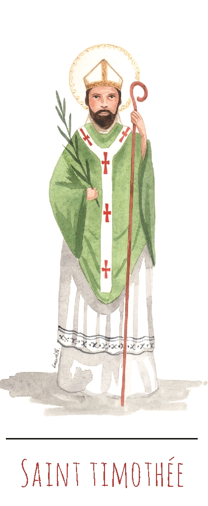 Lot de 10 signets saint patron Saint Timothée