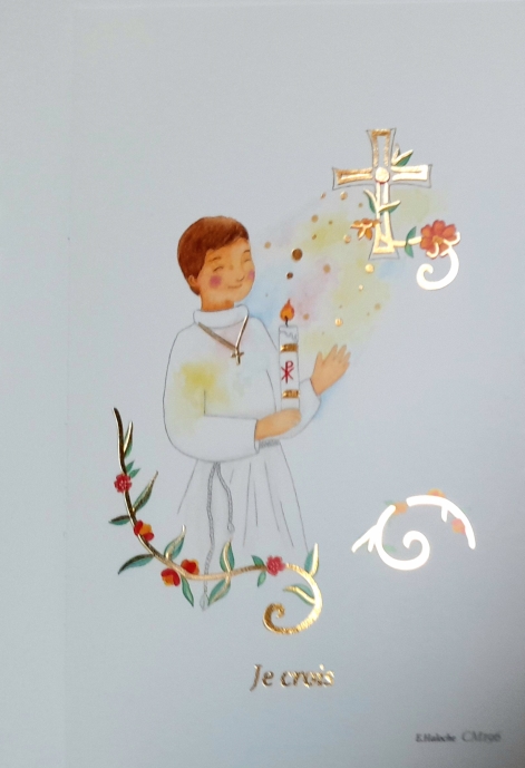 Image de profession de foi en dorure - garçon